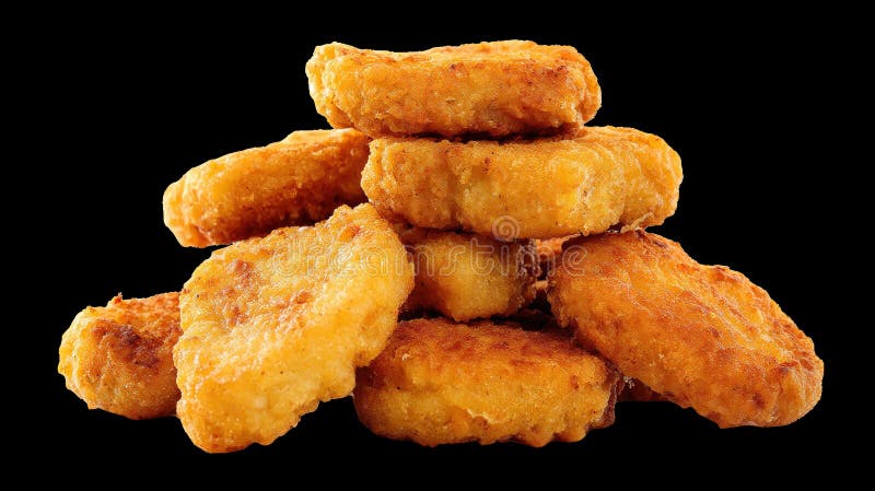 Chicken Nuggets Piled Up on Transparent Background Stock Image - Image ...