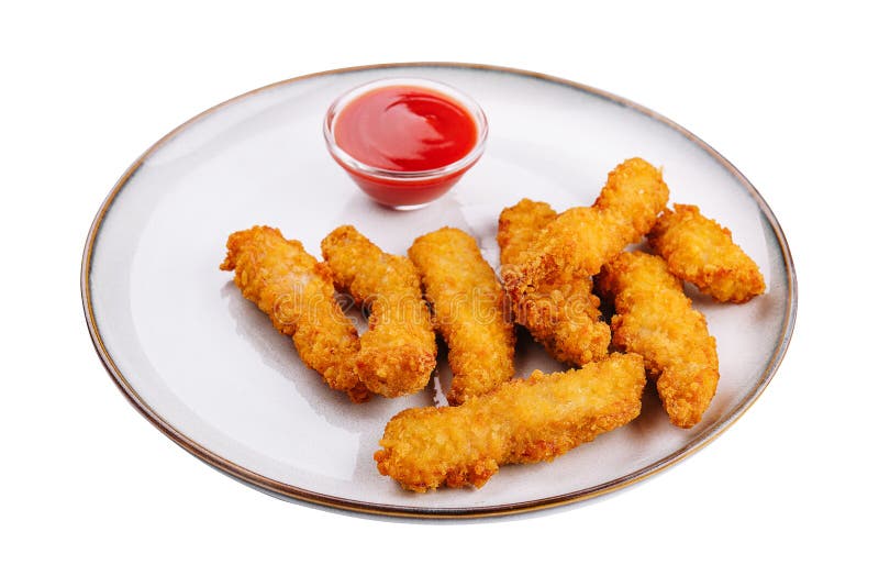 Chicken Nuggets with Sauce on Plate Stock Image - Image of meal, piece ...