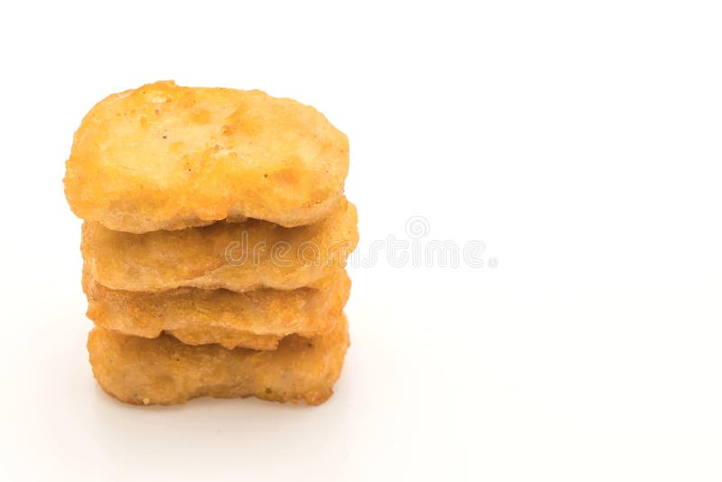 Chicken Nuggets on White Background Stock Image - Image of meat ...
