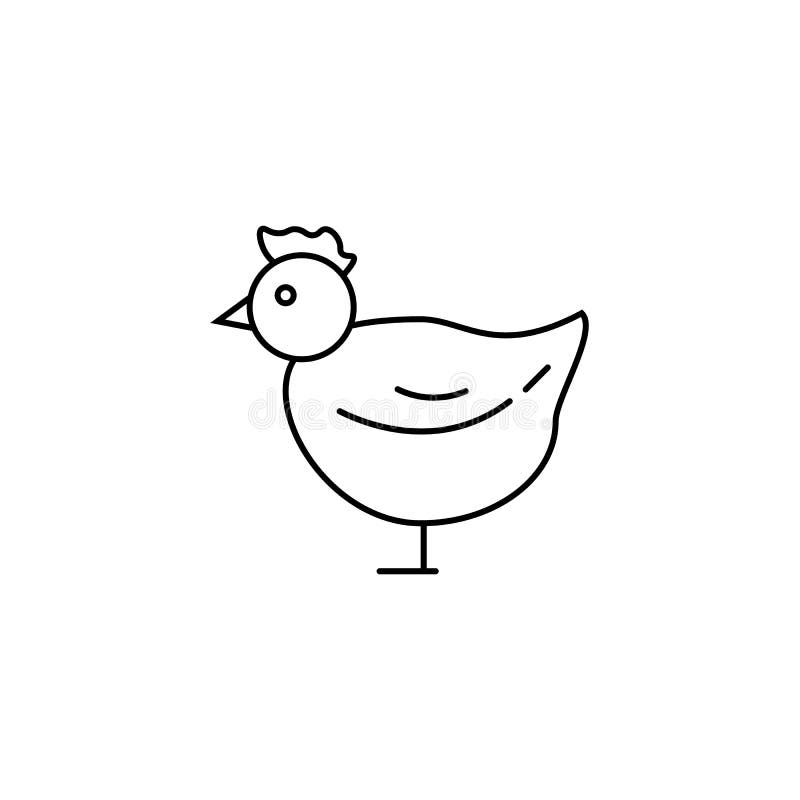 Chicken Outline Icon Design Template Vector Isolated Stock Illustration ...
