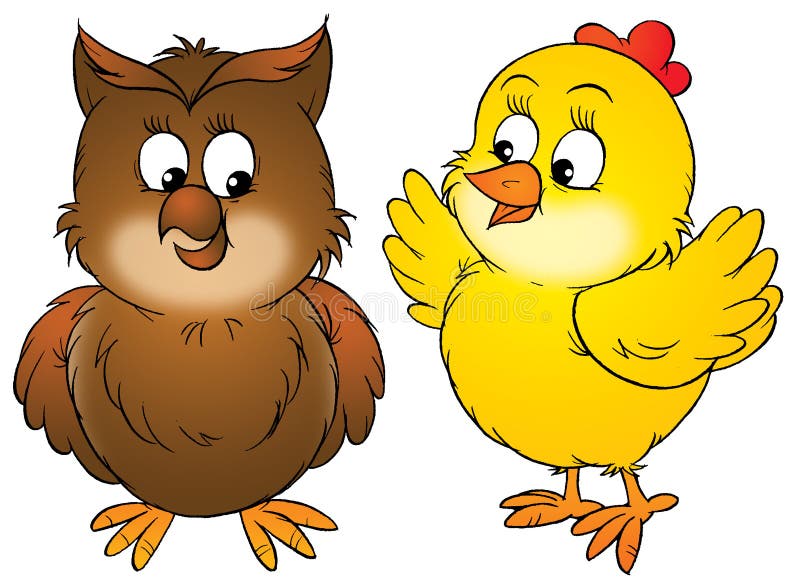 Chicken and owl stock illustration. Illustration of clipart - 1985433