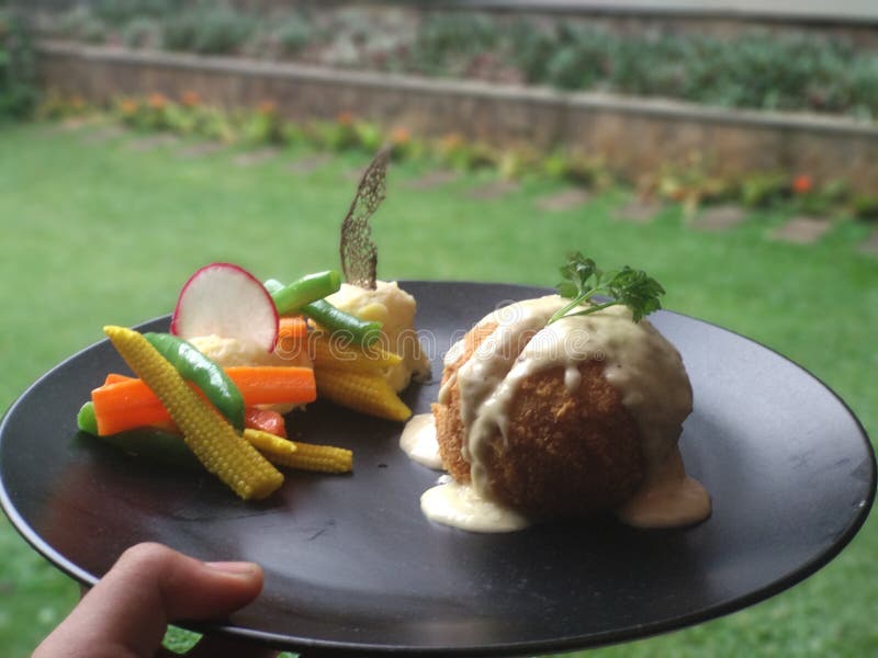 Chicken Pamplona with Cheesy Sauce Stock Image - Image of pamplona ...