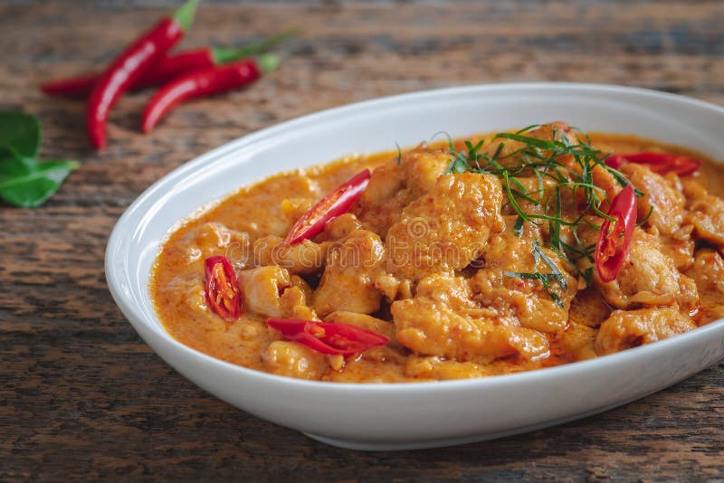 Chicken Panang Curry in Bowl, Thai Food Stock Photo - Image of cooked ...