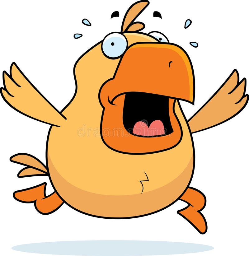 Scared Cartoon Chicken