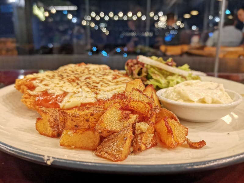 Chicken Param Cheese stock image. Image of chicken, cheese - 206775103