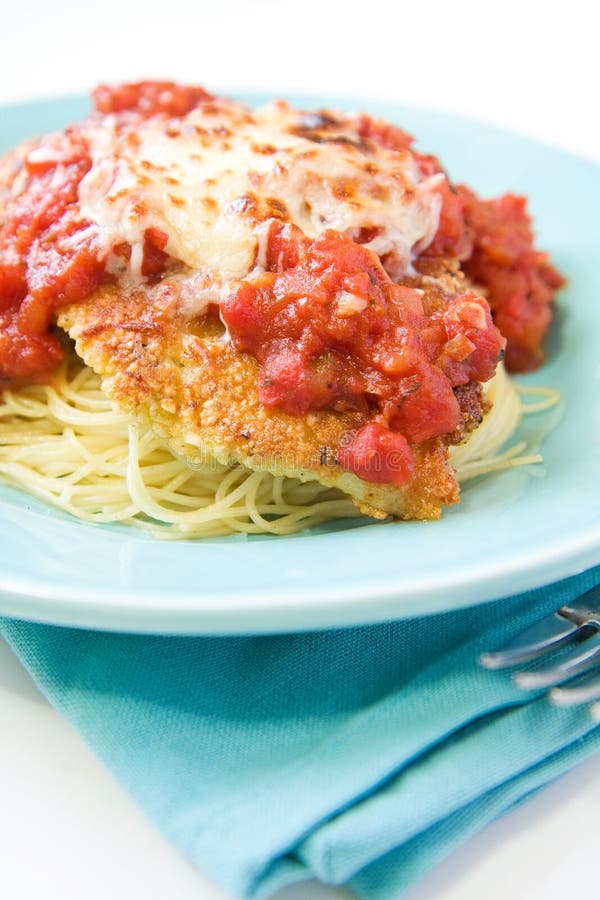 Chicken Parmesan stock photo. Image of tomato, spaghetti - 9146402