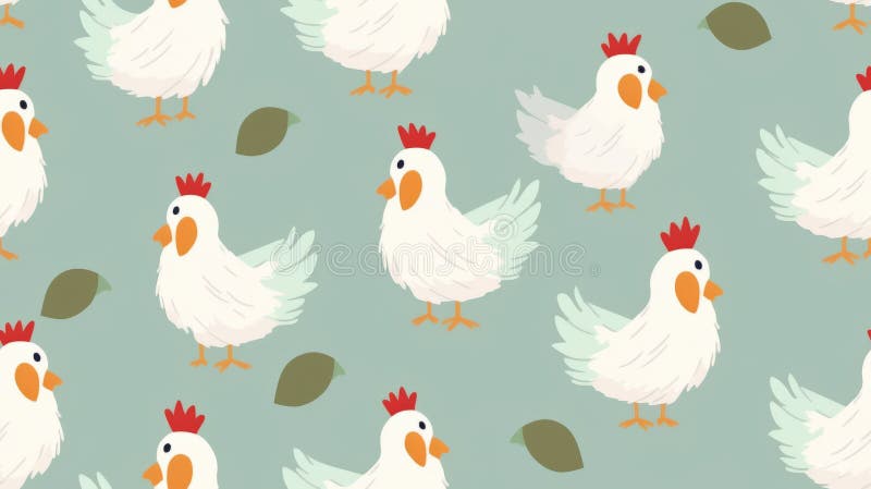 Chicken Pattern. Cute Children S Pattern with a Chicken Stock ...