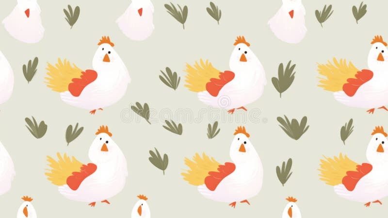 Chicken Pattern. Cute Children S Pattern with a Chicken Stock ...