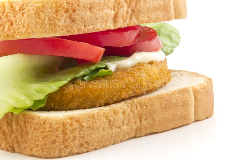 Chicken Patty Sandwich stock photo. Image of food, white - 43566186