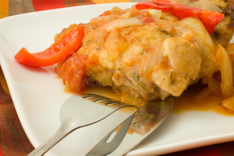 Chicken peperonata stock image. Image of dish, mediterranean - 8365843