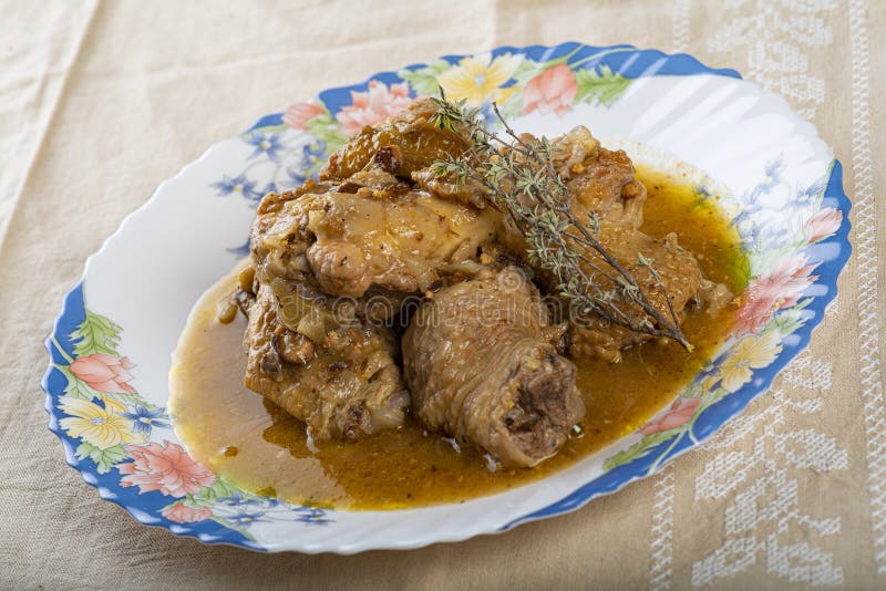 Chicken in Pepitoria Sauce.dish Stock Photo - Image of garnish, meal ...