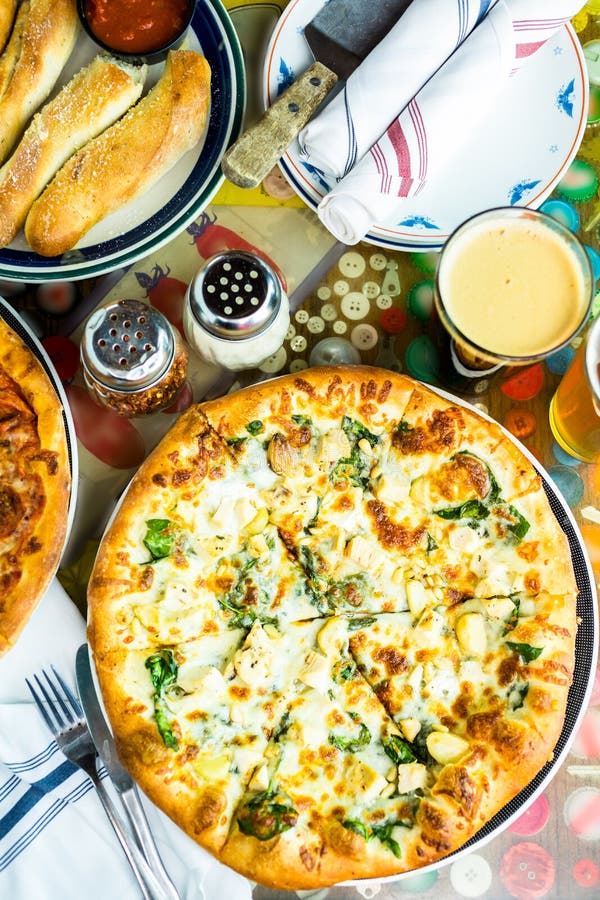 Chicken pine nut pizza stock image. Image of roasted - 54186131