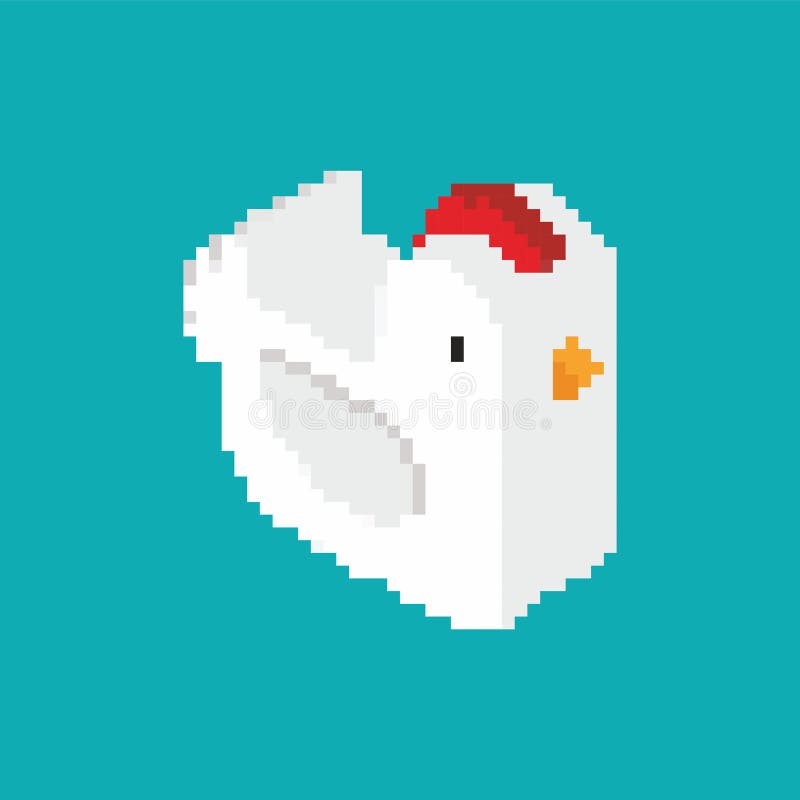 Chicken Pixel Art. 8 Bit Hen Stock Vector - Illustration of chicken ...
