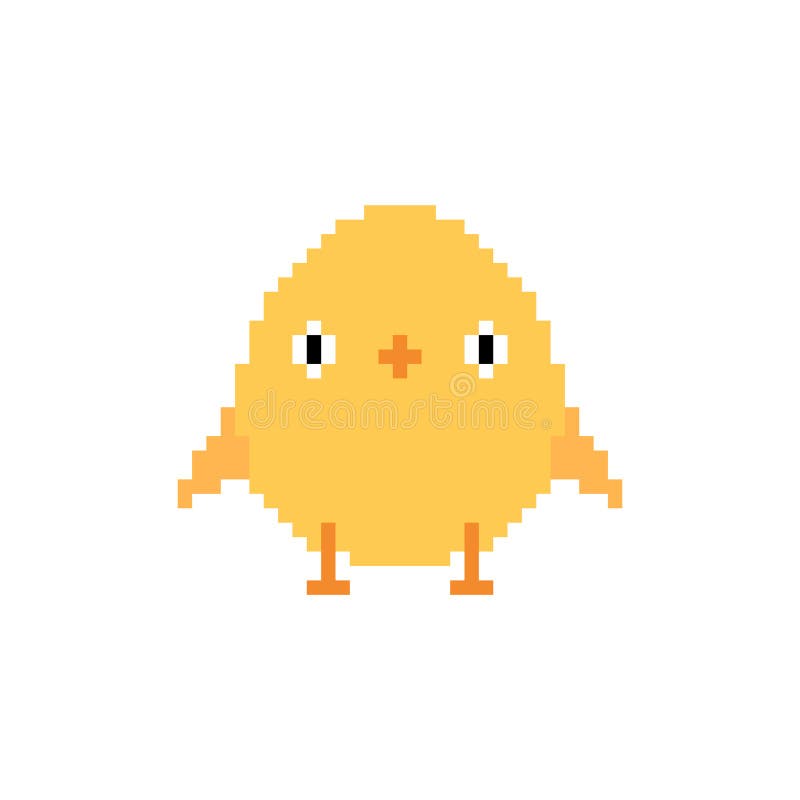 Chicken Pixel Art Isolated. 8 Bit Little Chicken Pixelated Vector ...