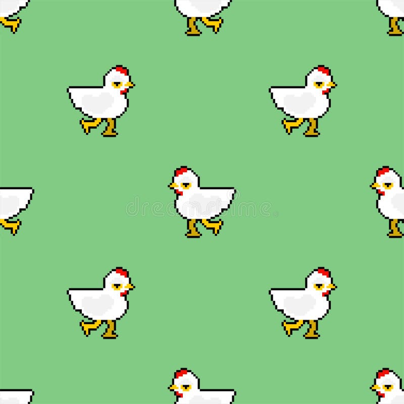 Chicken Pixel Art. 8 Bit Hen Stock Vector - Illustration of character ...