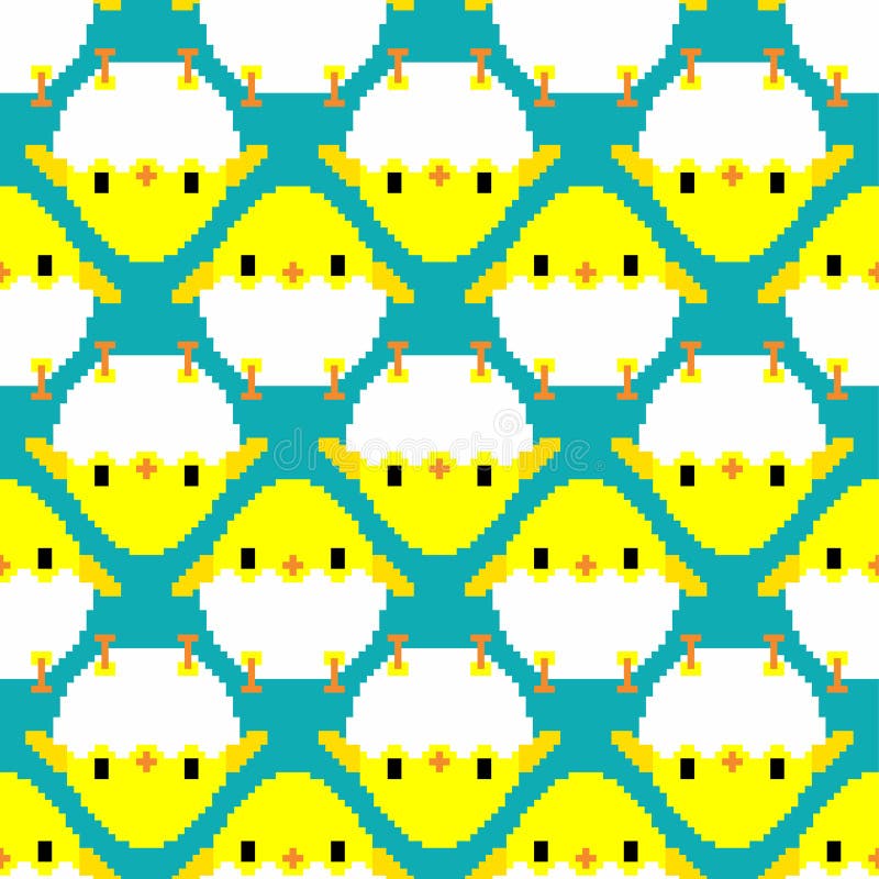 Chicken Pixel Art Isolated. 8 Bit Little Chicken Pixelated Vector ...