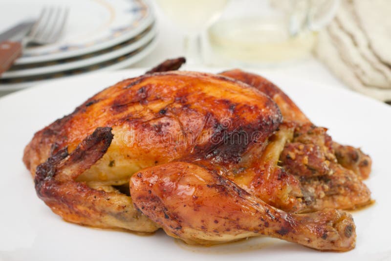 Chicken on the plate stock photo. Image of plate, year - 28033646