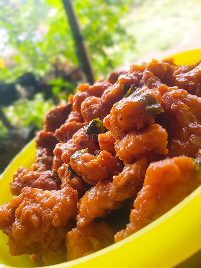 Chicken Pop with Sweet and Sour Sauce Stock Photo - Image of sauce ...