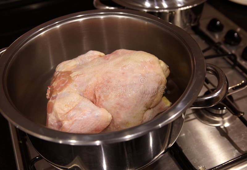 Chicken in pot stock image. Image of food, poultry, stove - 11952765