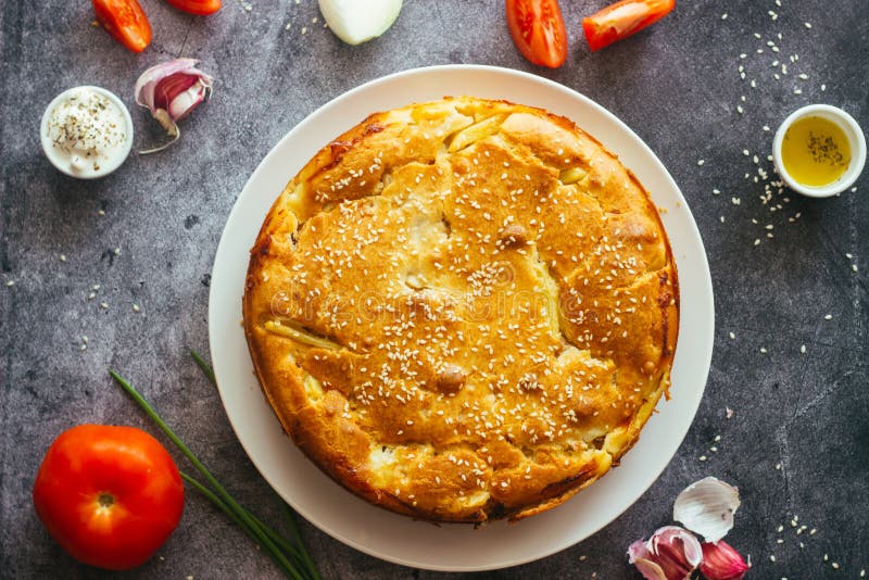 Chicken and Potato Pie. Tasty Pie Stock Photo - Image of piece, baking ...