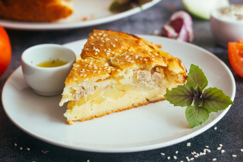 Chicken and Potato Pie. Tasty Pie Stock Photo - Image of delicious ...