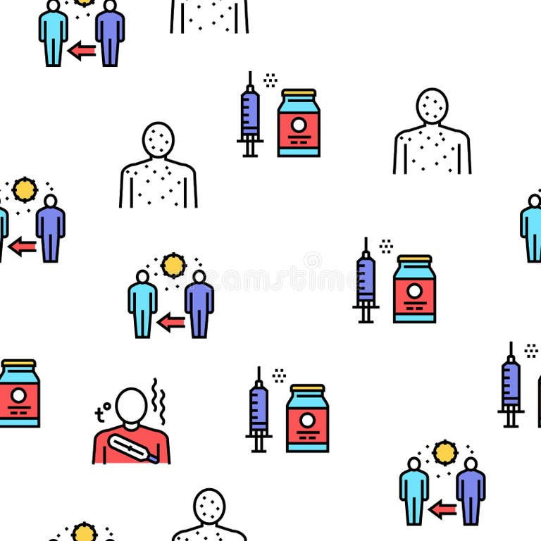 Chicken Pox Disease Vector Seamless Pattern Stock Vector - Illustration ...