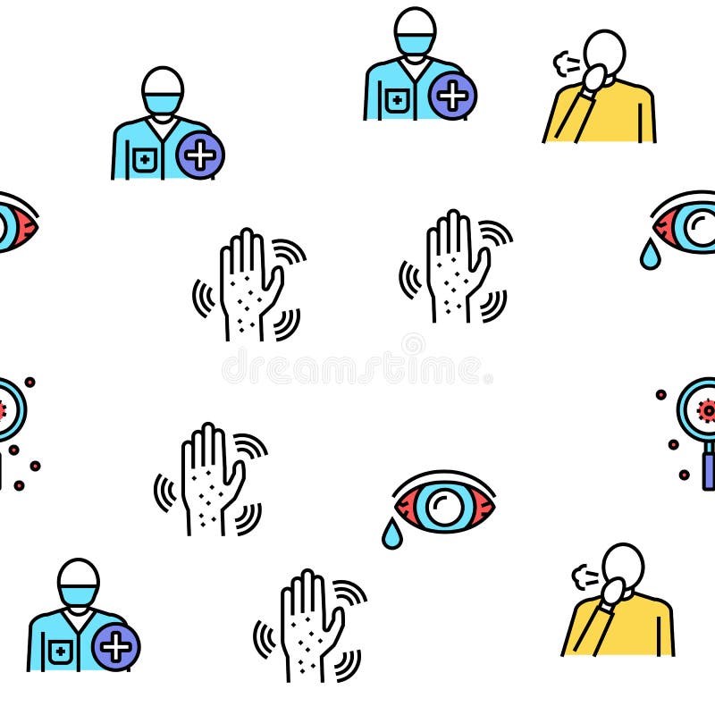 Chicken Pox Disease Vector Seamless Pattern Stock Vector - Illustration ...