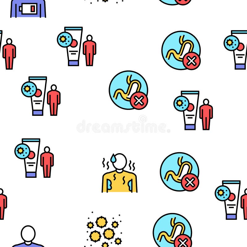 Chicken Pox Disease Vector Seamless Pattern Stock Vector - Illustration ...