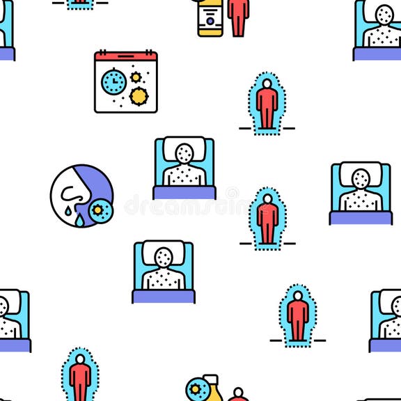 Chicken Pox Disease Vector Seamless Pattern Stock Vector - Illustration ...