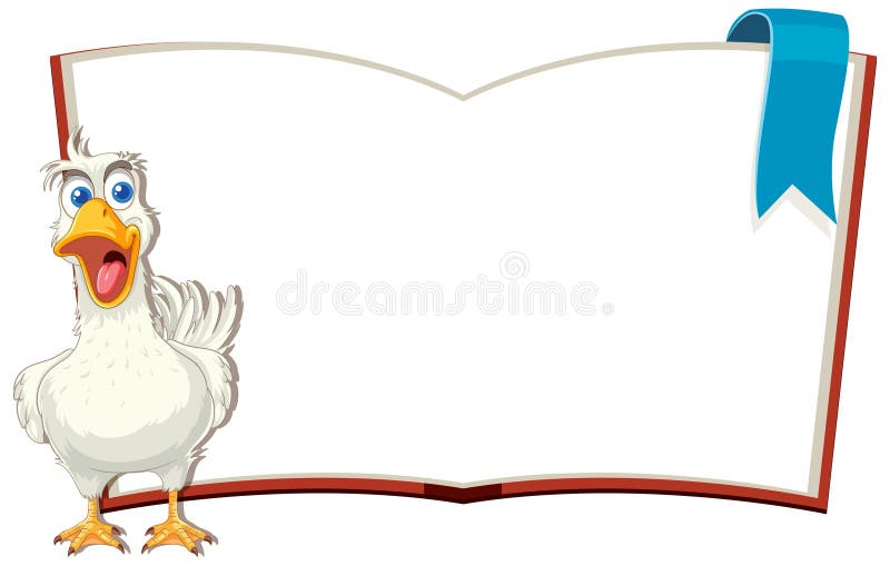 A Chicken Presenting a Blank Open Book Stock Vector - Illustration of ...