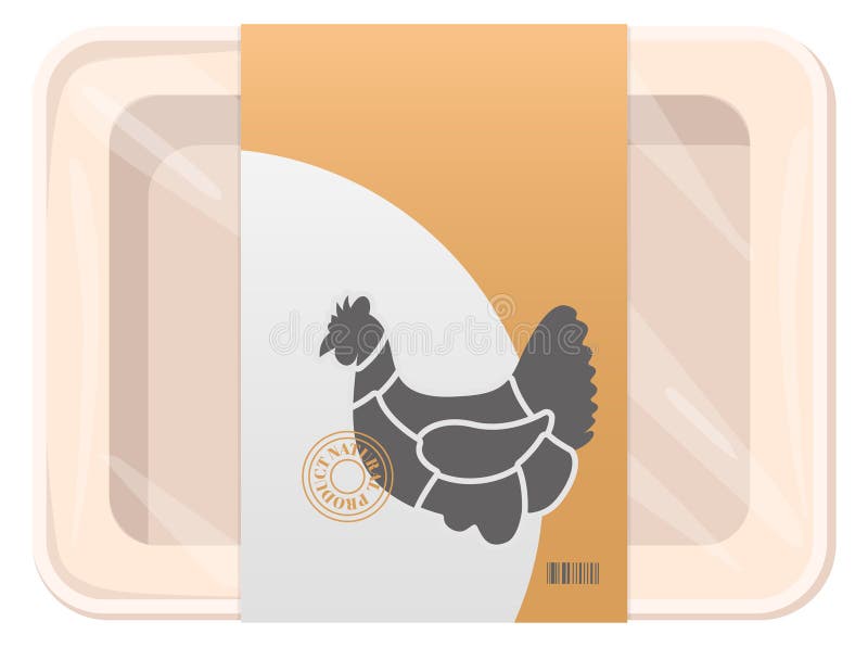 Chicken Product Package Cartoon Icon. Empty Plastic Tray Stock ...