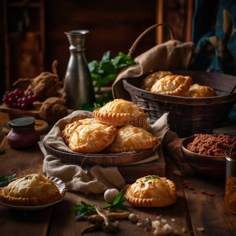 Chicken puff pastries stock illustration. Illustration of brunch ...