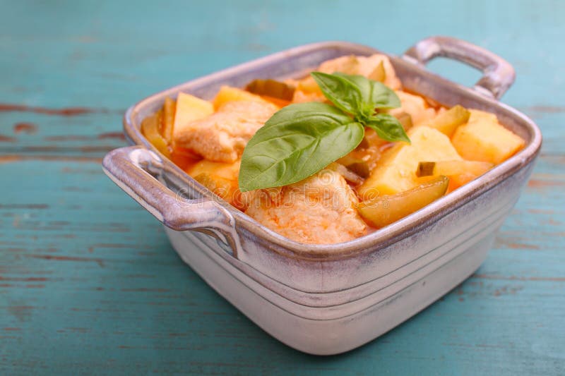 Chicken Ragout with Vegetables Stock Image - Image of chicken, white ...