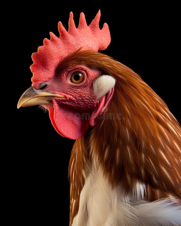 A chicken with a red crest stock illustration. Illustration of poultry ...