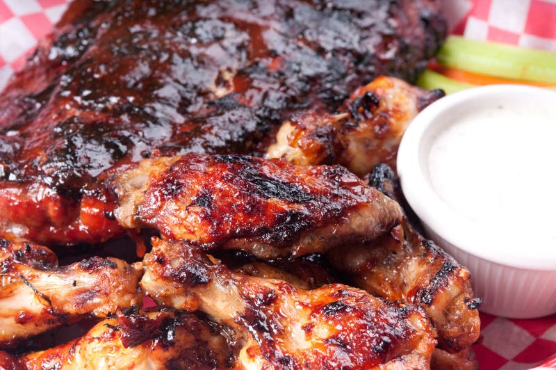 Chicken and rib dinner stock image. Image of buffalo - 36518587