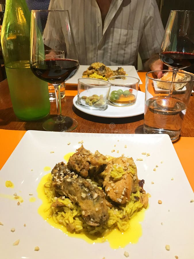 Chicken with Rice in a Restaurant. Editorial Stock Photo - Image of ...