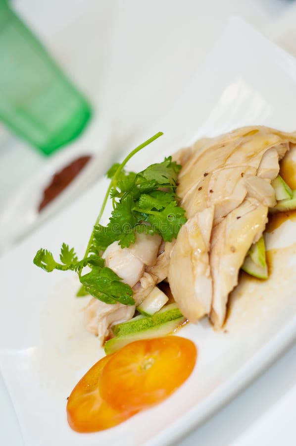 Chicken Rice Set stock image. Image of sauce, cucumber - 9482223