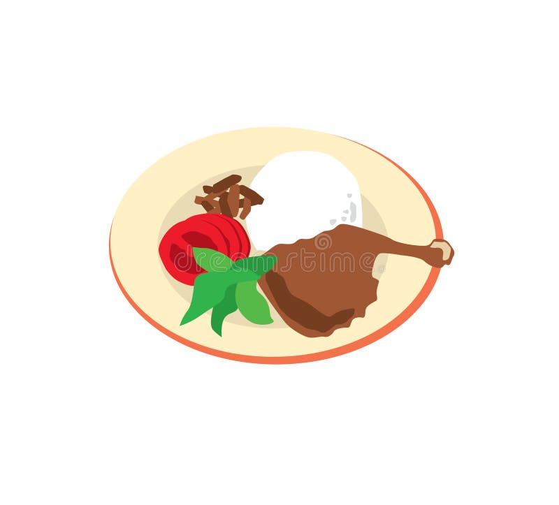 Chicken rice vector stock vector. Illustration of asia - 68607501