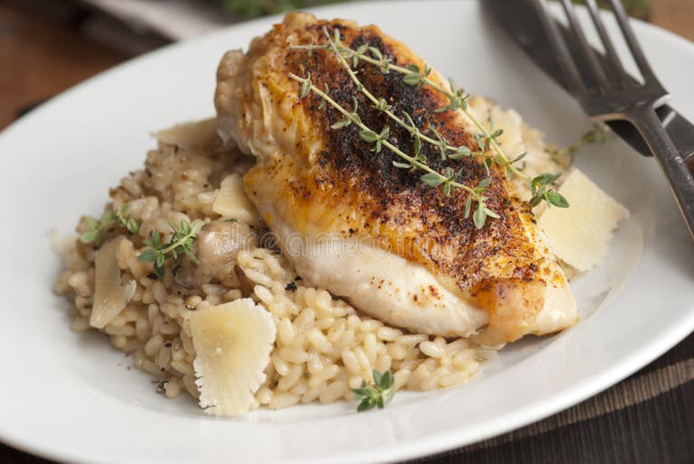 Chicken with risotto stock image. Image of breast, grilled - 17108283