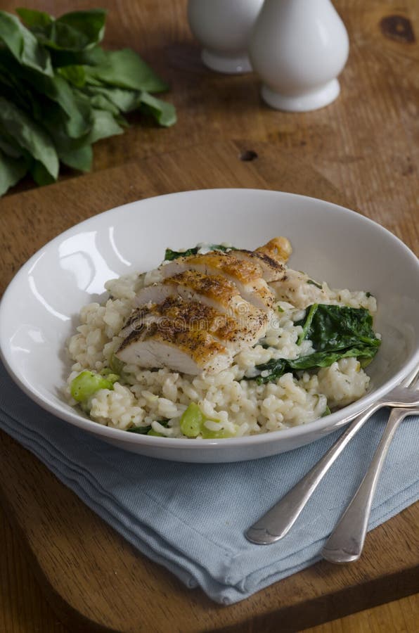 Chicken with risotto stock image. Image of roasted, fresh - 35253189