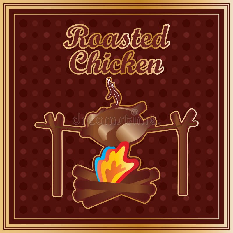 Chicken roasted old stock vector. Illustration of backgrounds - 57914667