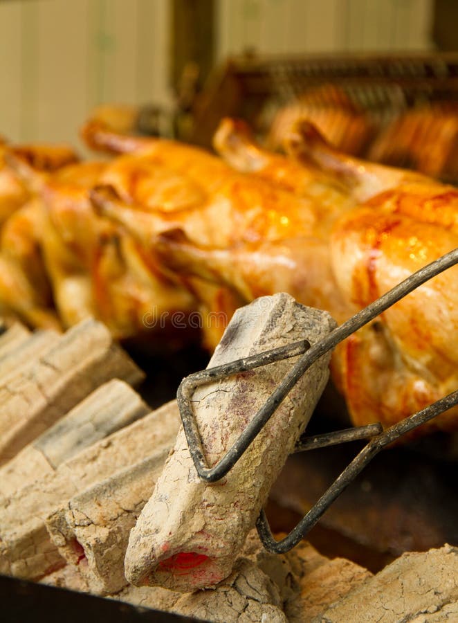 Chicken roasting stock image. Image of dead, fire, cooking - 36690637