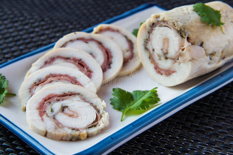 Chicken roll stock photo. Image of food, beef, dish, hamon - 28486034