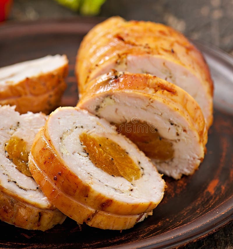 Chicken roll stock photo. Image of appetizer, meat, closeup - 38246522