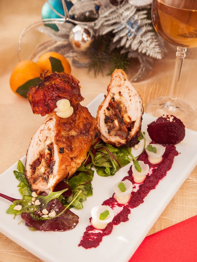 Chicken roll Christmas stock photo. Image of chicken - 46282900