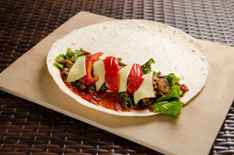 Chicken Roll in the Cooking Process. Preparing for Wrapping Stock Photo ...