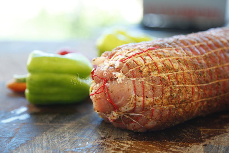 Raw Meat Roll Chicken and Skewers Stock Image - Image of chicken ...