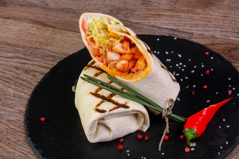 Chicken roll with tortilla stock photo. Image of bread - 122534284