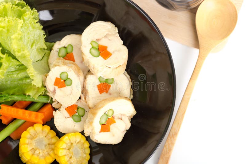 Chicken roll stock image. Image of seasoned, baked, dinner - 54707205