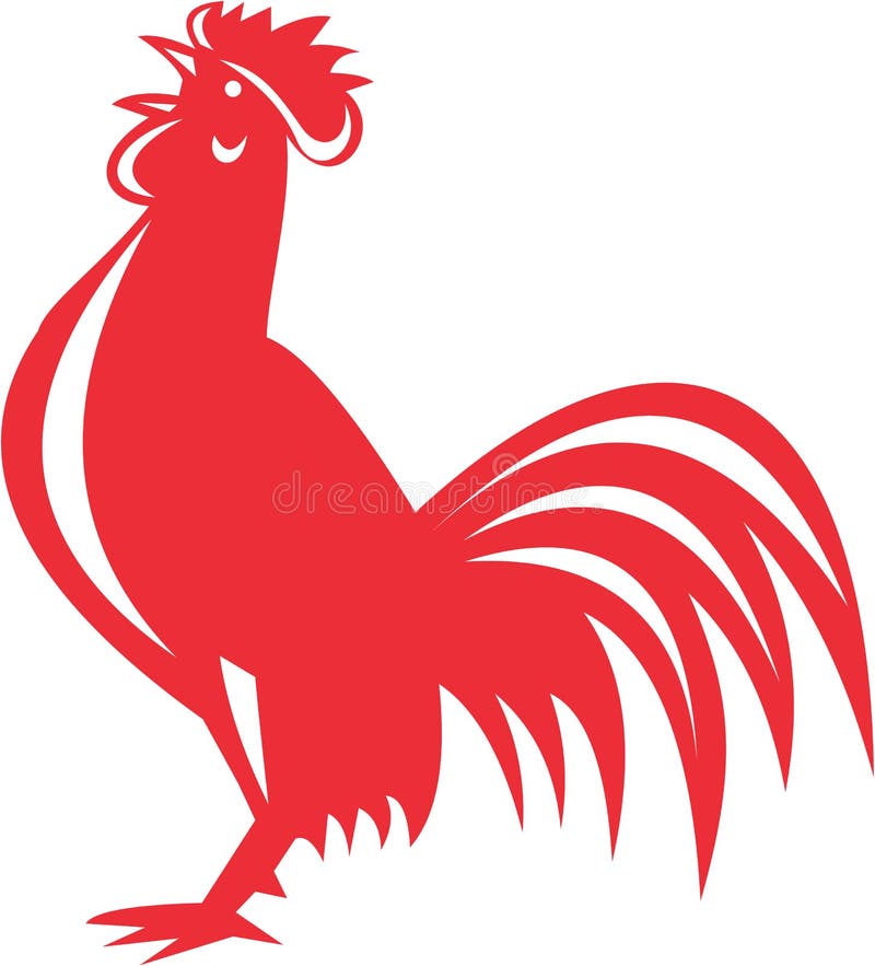 Rooster Crowing stock vector. Illustration of animal, cartoon - 2992467